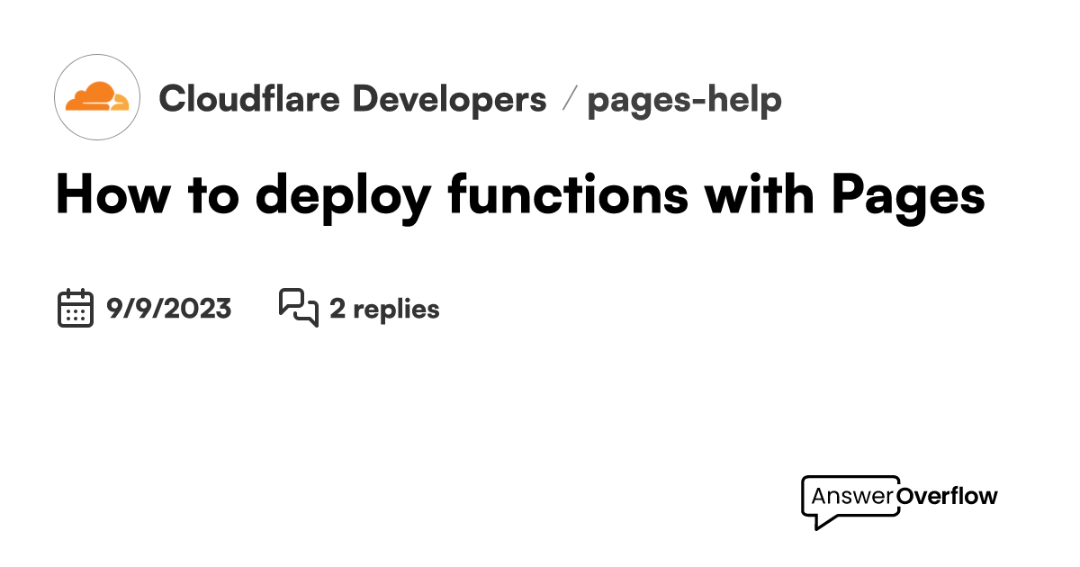 How to deploy functions with Pages? - Cloudflare Developers