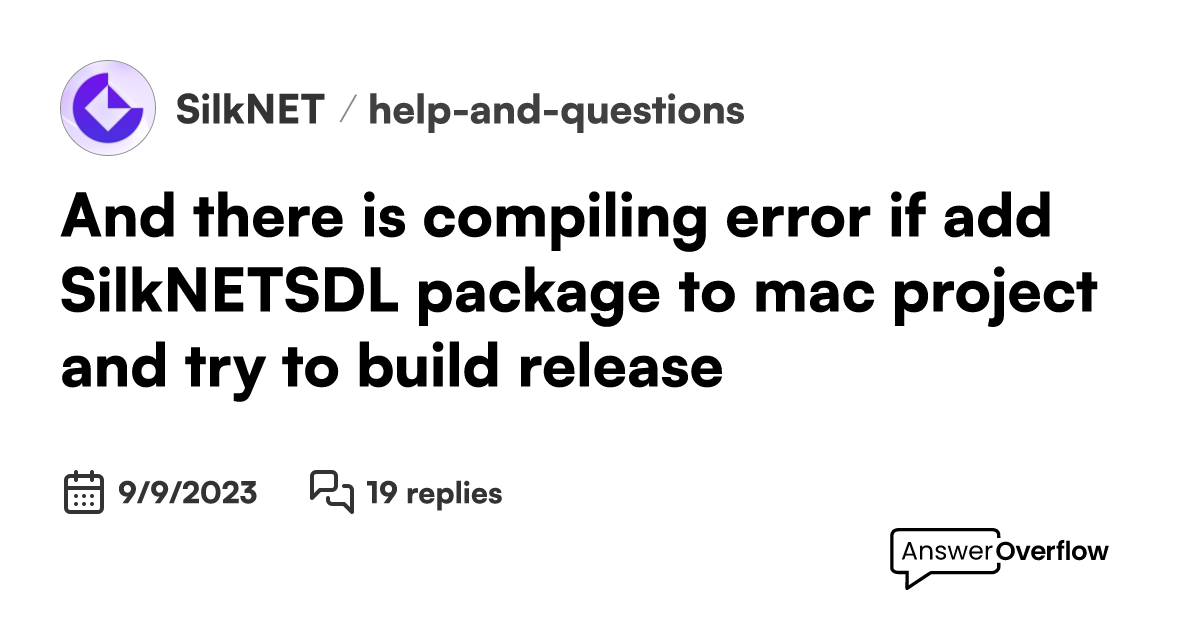 And There Is Compiling Error If Add Silknetsdl Package To Mac Project 0595