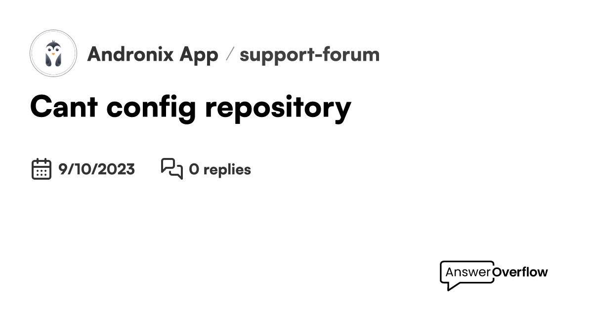 Can't config repository - Andronix App
