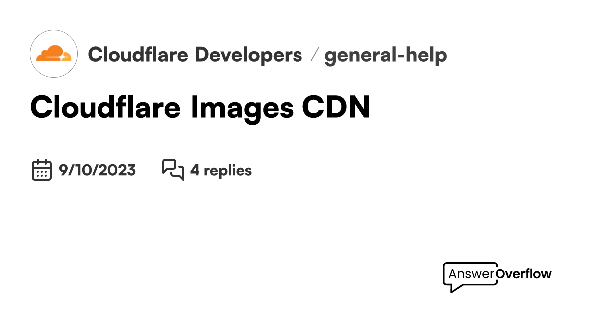Cloudflare Images + CDN - Cloudflare Developers