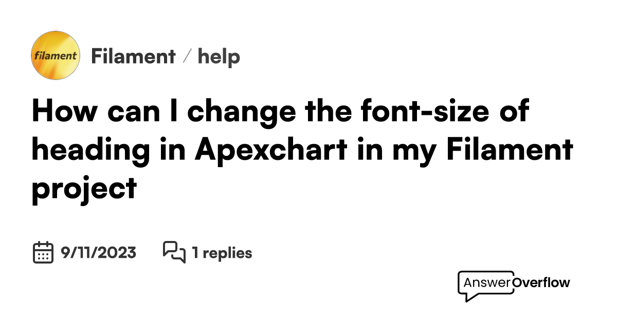 How can I change the font-size of heading in Apexchart in my Filament project? - Filament