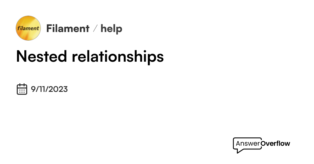 Nested relationships - Filament