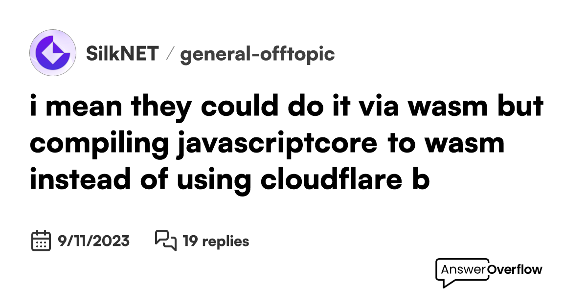 i mean they could do it via wasm but compiling javascriptcore to wasm instead of using ...