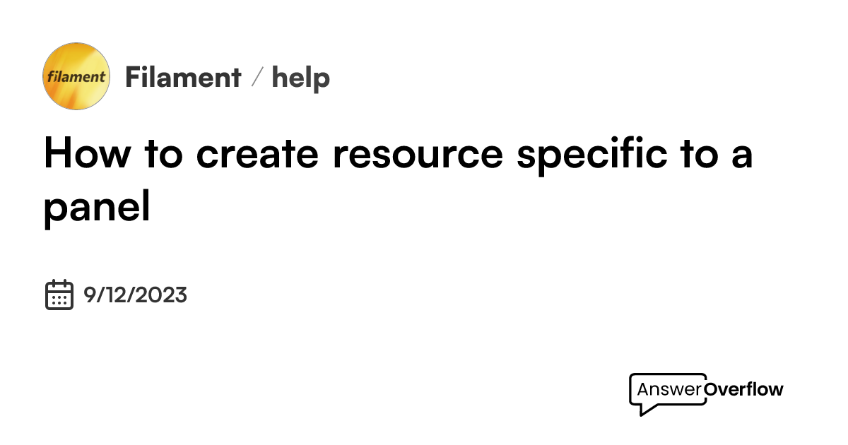 How to create resource specific to a panel? - Filament