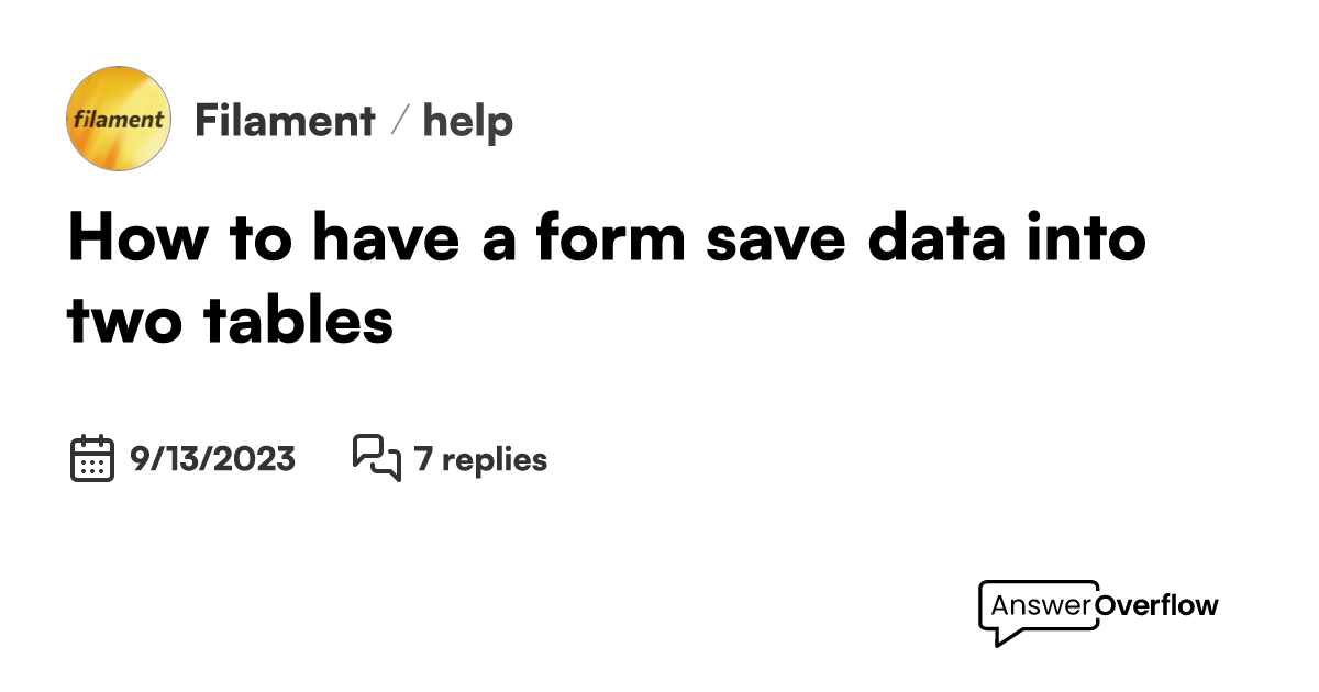 How to have a form save data into two tables? - Filament