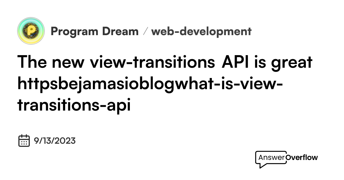 The new view-transitions API is great 😍 https://bejamas.io/blog/what-is ...