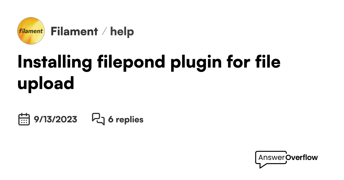 Installing filepond plugin for file upload - Filament