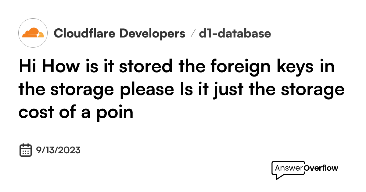 Hi ! How is it stored the foreign keys in the storage please? Is it ...