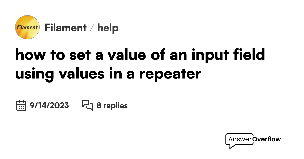 how to set a value of an input field using values in a repeater - Filament