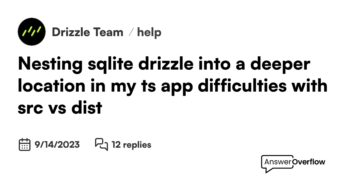 Nesting sqlite drizzle into a deeper location in my ts app ...