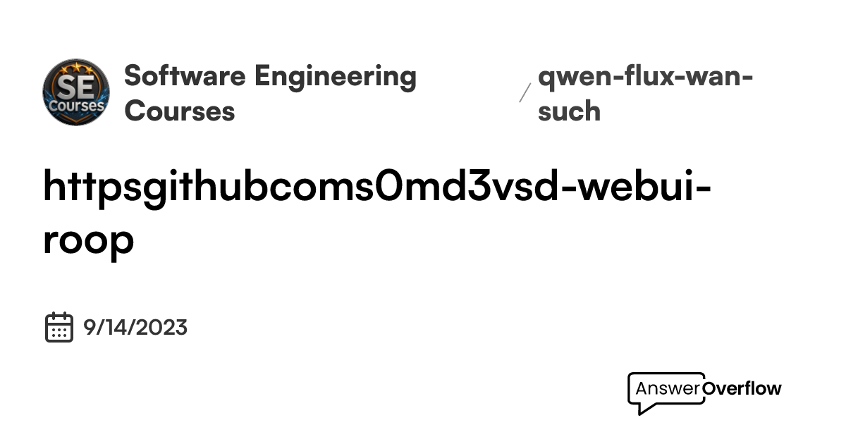 https://github.com/s0md3v/sd-webui-roop - Software Engineering Courses (SECourses)