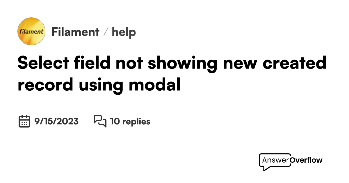 Select Field Not Showing New Created Record Using Modal Filament