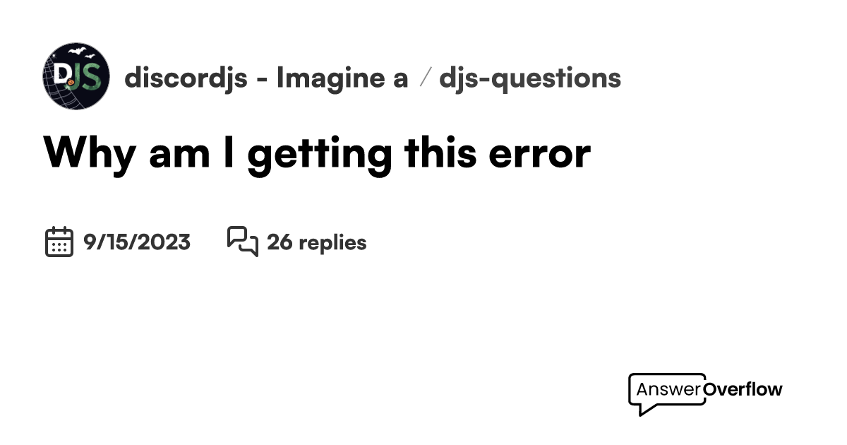 Why Am I Getting This Error Discordjs Imagine An App