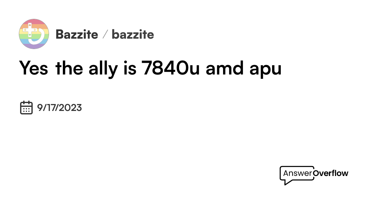Yes the ally is 7840u amd apu - Universal Blue