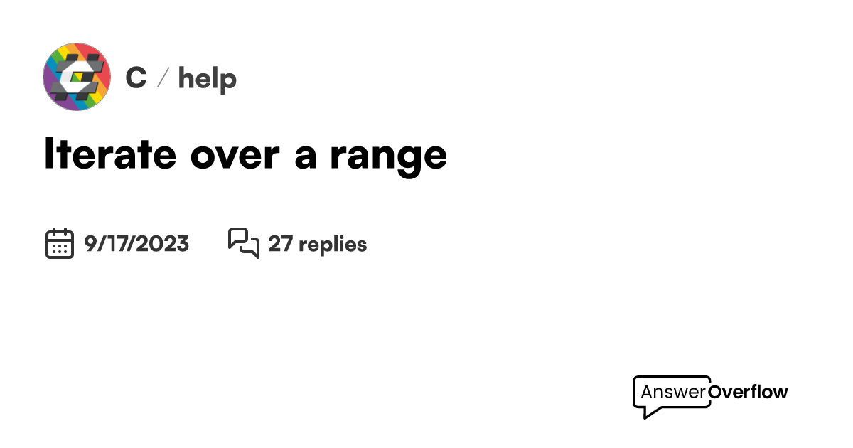 Iterate over a range - C#
