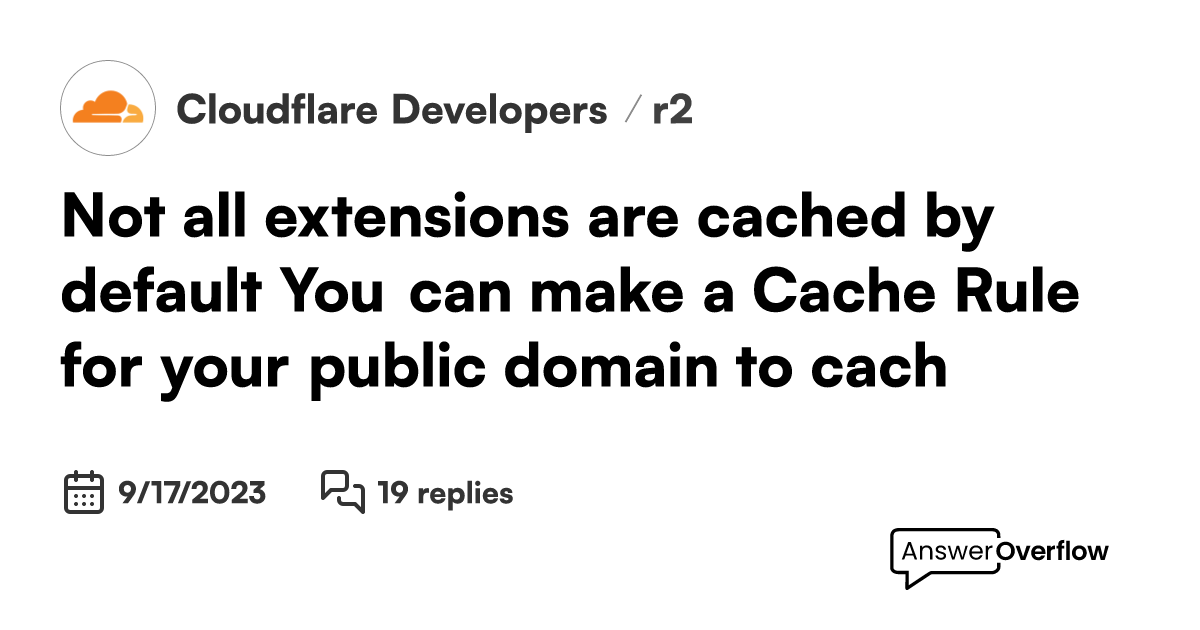 Not all extensions are cached by default. You can make a Cache Rule for your public domain to ...