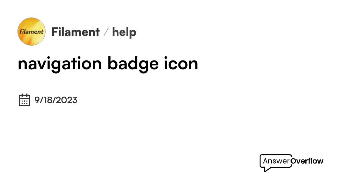 navigation badge icon - Filament