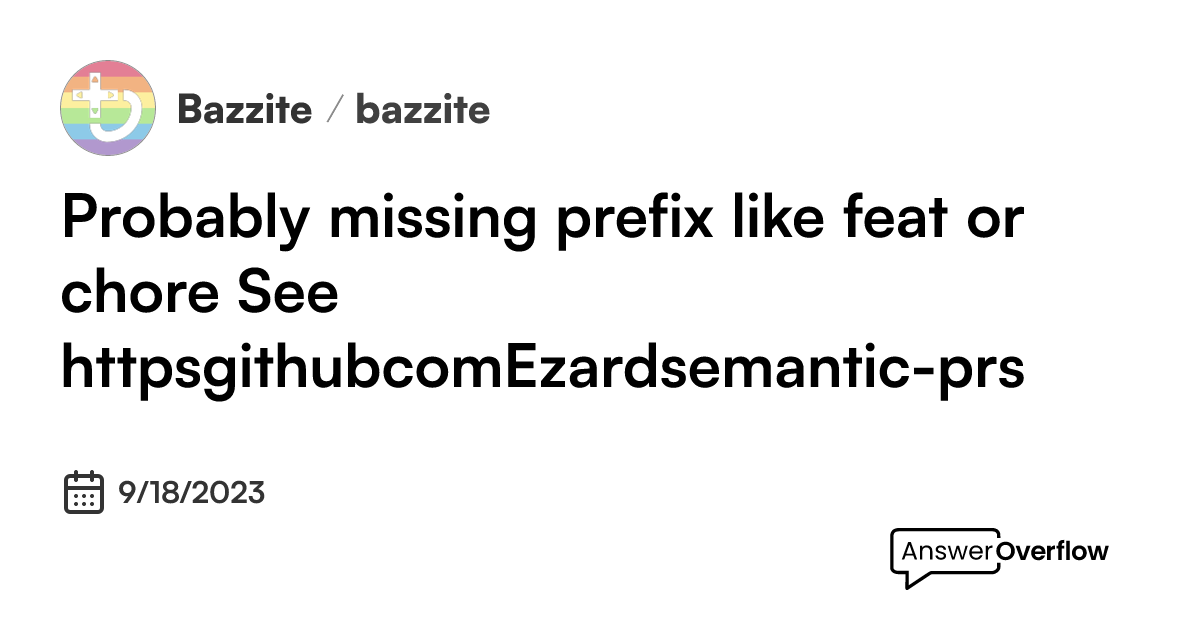 Probably missing prefix like feat or chore. See https://github.com/Ezard/semantic-prs ...