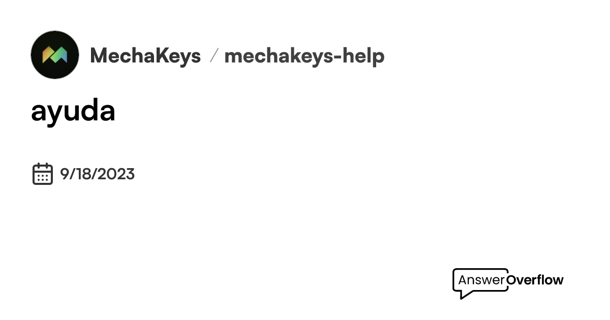 ayuda - MechaKeys