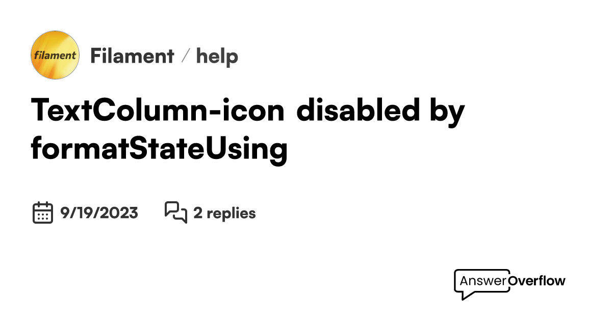 TextColumn->icon() disabled by formatStateUsing() - Filament