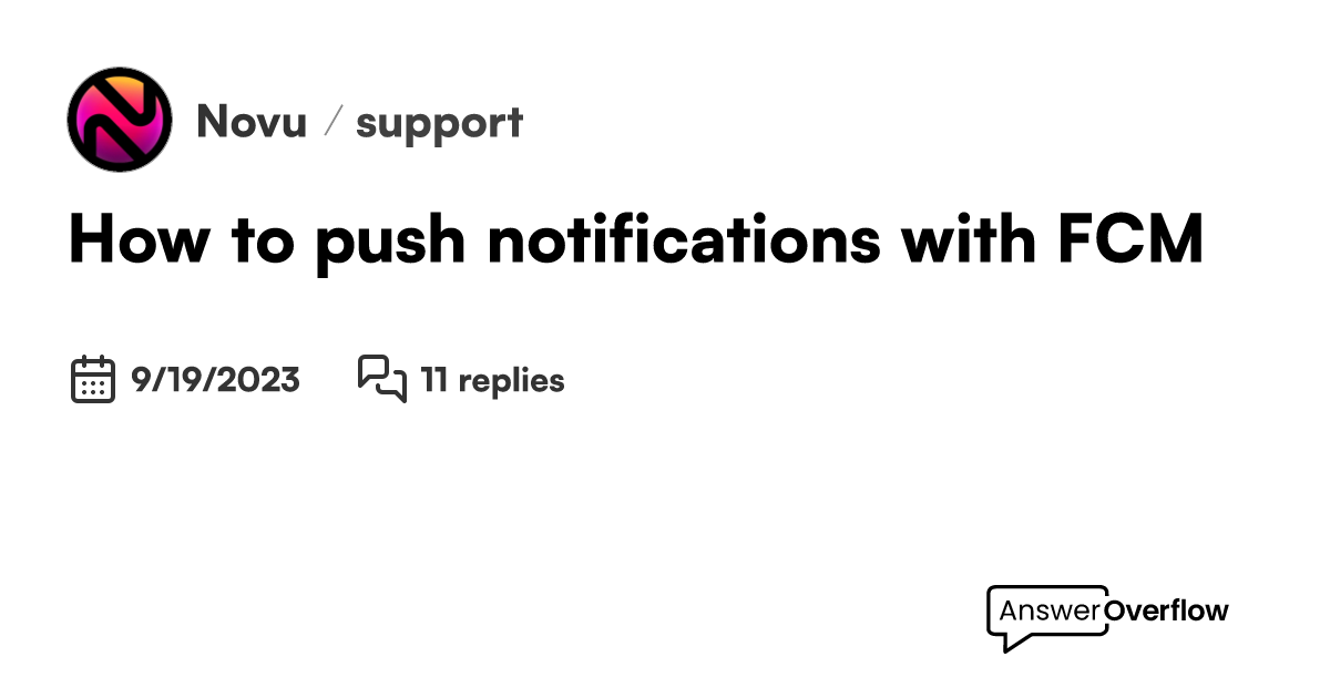 How to push notifications with FCM? - Novu