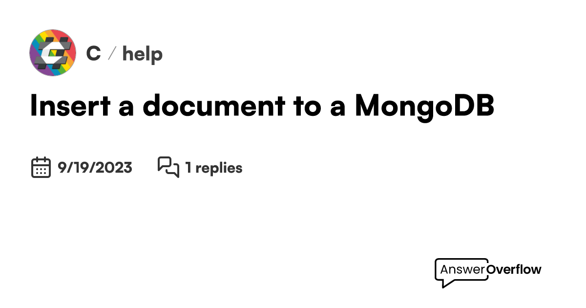 Insert a document to a MongoDB - C#