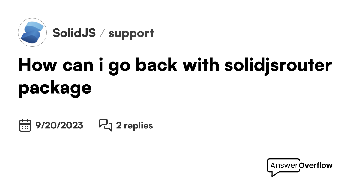 How can i go back with @solidjs/router package ? - SolidJS
