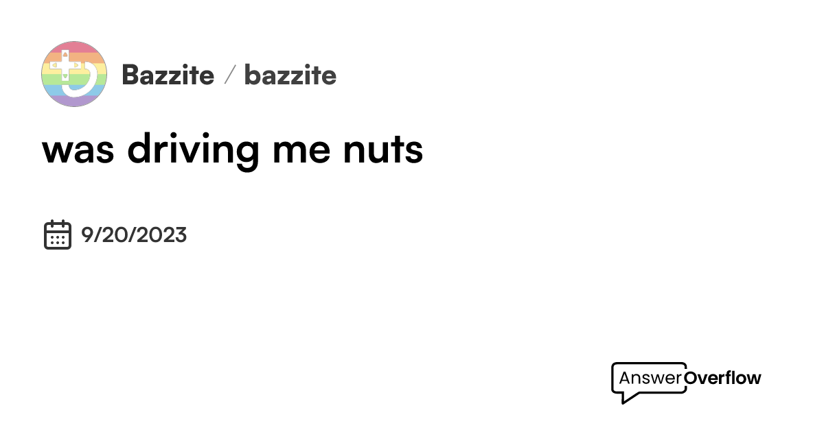 was driving me nuts 🥜 - Universal Blue