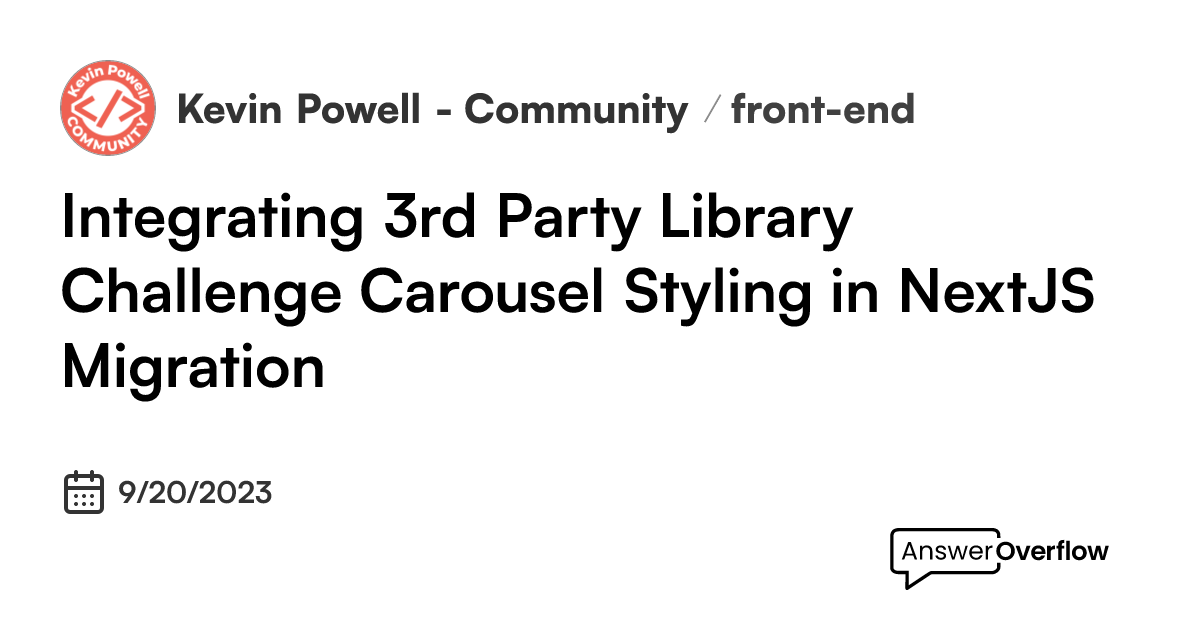 Integrating 3rd Party Library Challenge Carousel Styling In Nextjs
