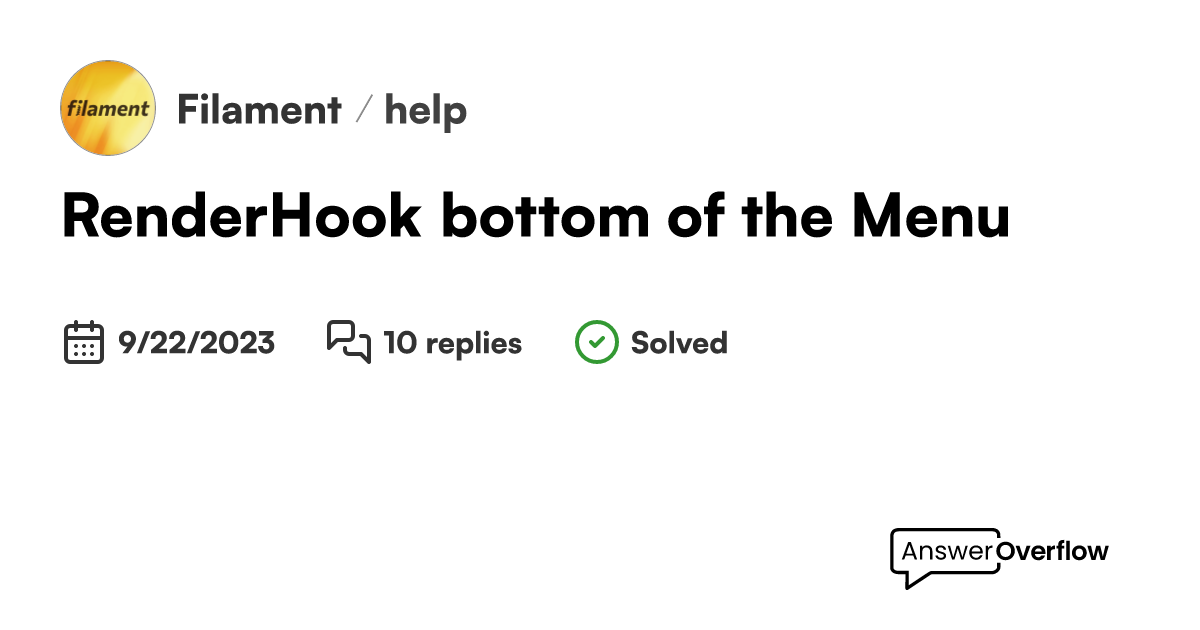 RenderHook bottom of the Menu - Filament