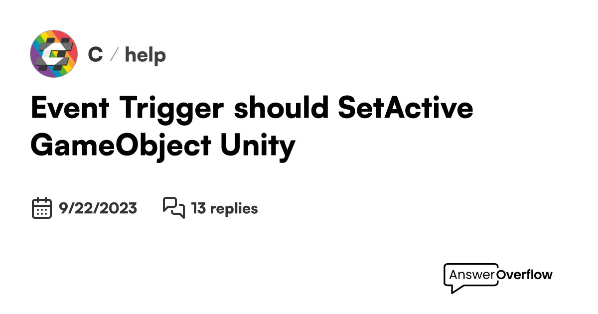 Event Trigger Should Setactive Gameobject Unity C