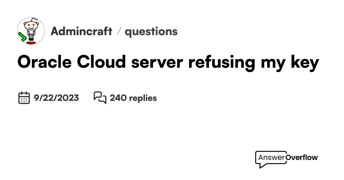 Oracle Cloud server refusing my key - Admincraft