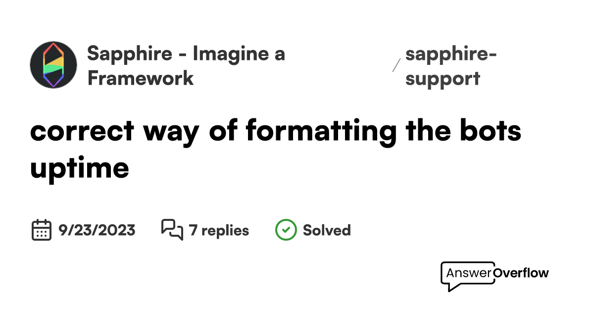 correct way of formatting the bot's uptime - Sapphire - Imagine a Framework