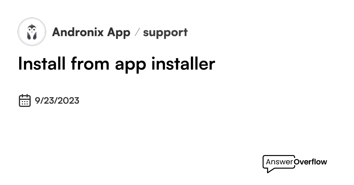 Install from app installer - Andronix App