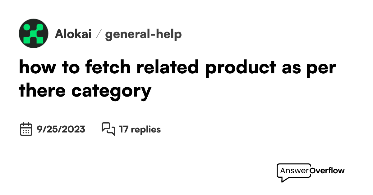 how to fetch related product as per there category - Alokai