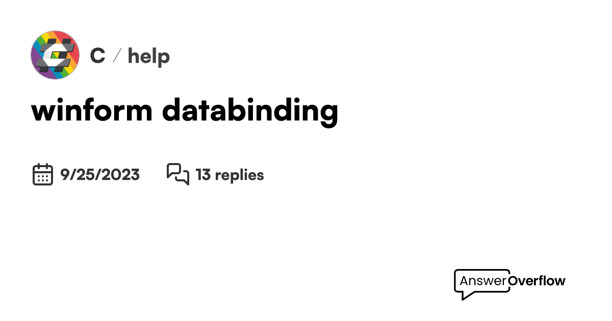 winform databinding - C#