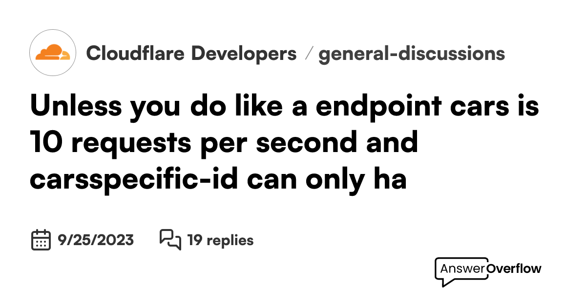 Unless you do like a endpoint /cars/* is 10 requests per second and ...