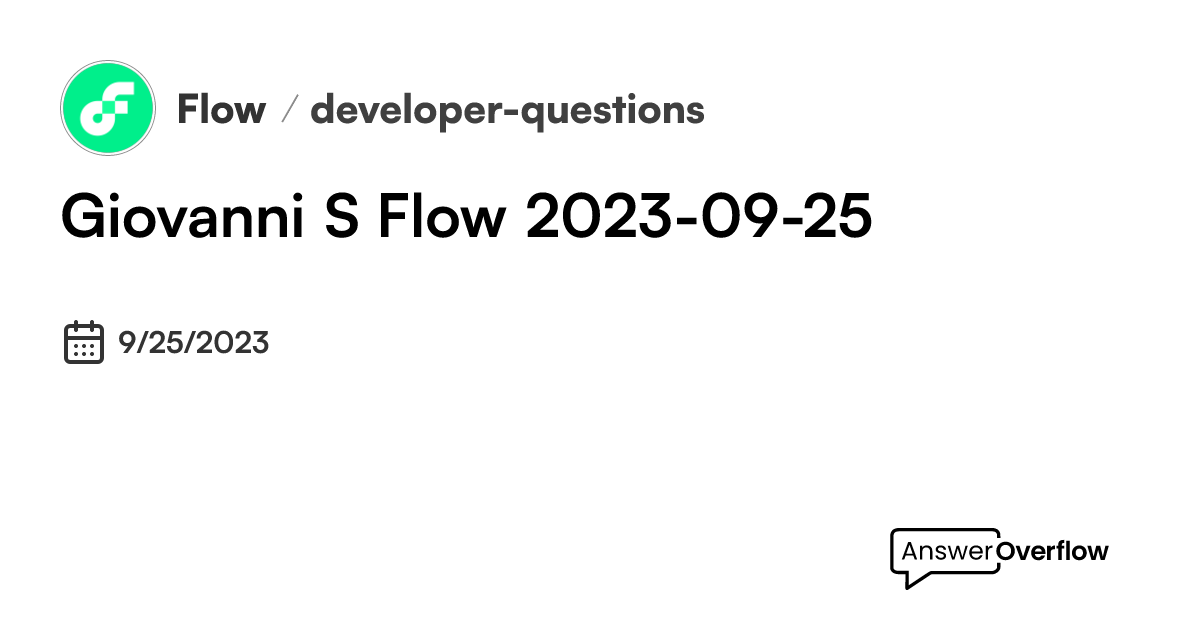 Giovanni S | Flow (2023-09-25) - Flow