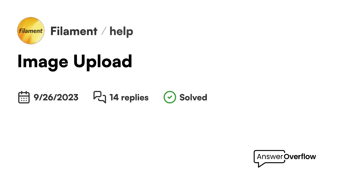 Image Upload - Filament