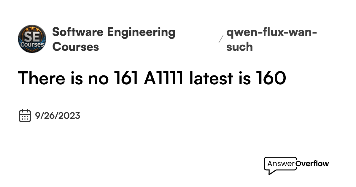 There is no 1.6.1 A1111, latest is 1.6.0. - Software Engineering ...