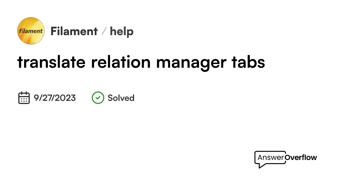 translate relation manager tabs - Filament