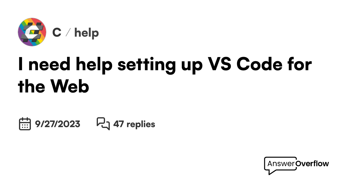 I need help setting up VS Code for the Web - C#