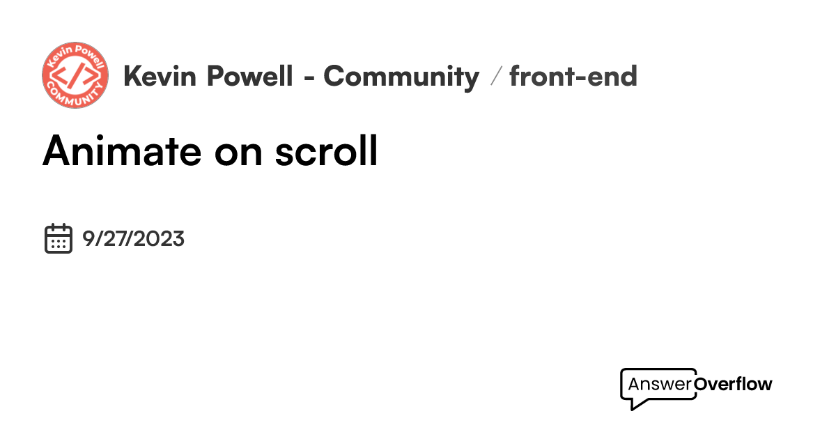 Animate on scroll - Kevin Powell - Community