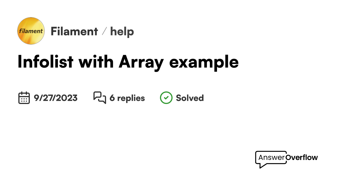 Infolist with Array example? - Filament