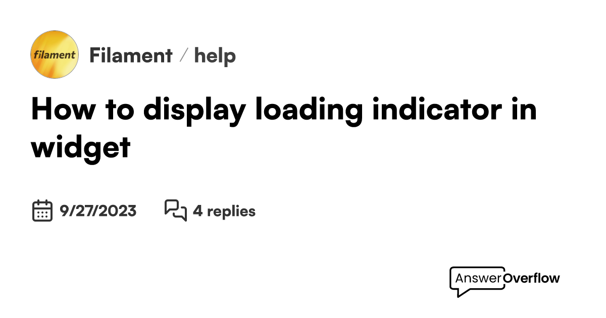 How to display loading indicator in widget - Filament