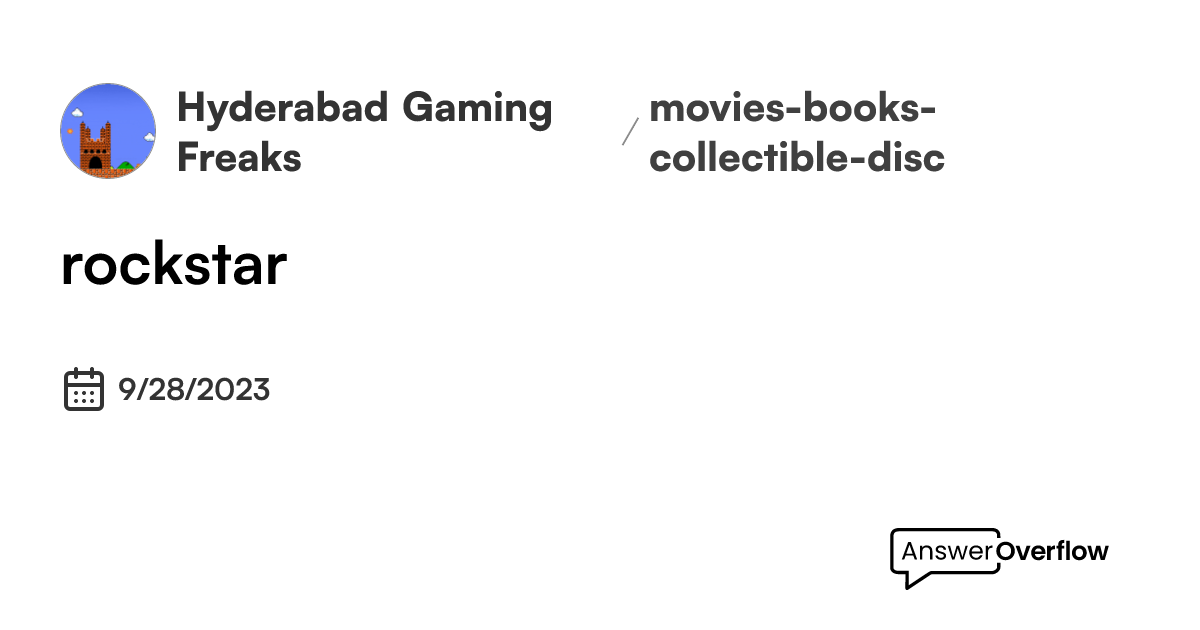 rockstar - Hyderabad Gaming Freaks!🎮🇮🇳