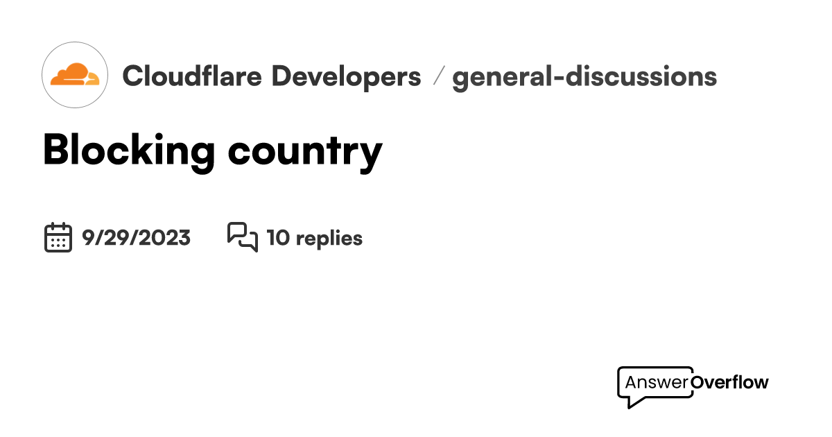 Blocking country - Cloudflare Developers