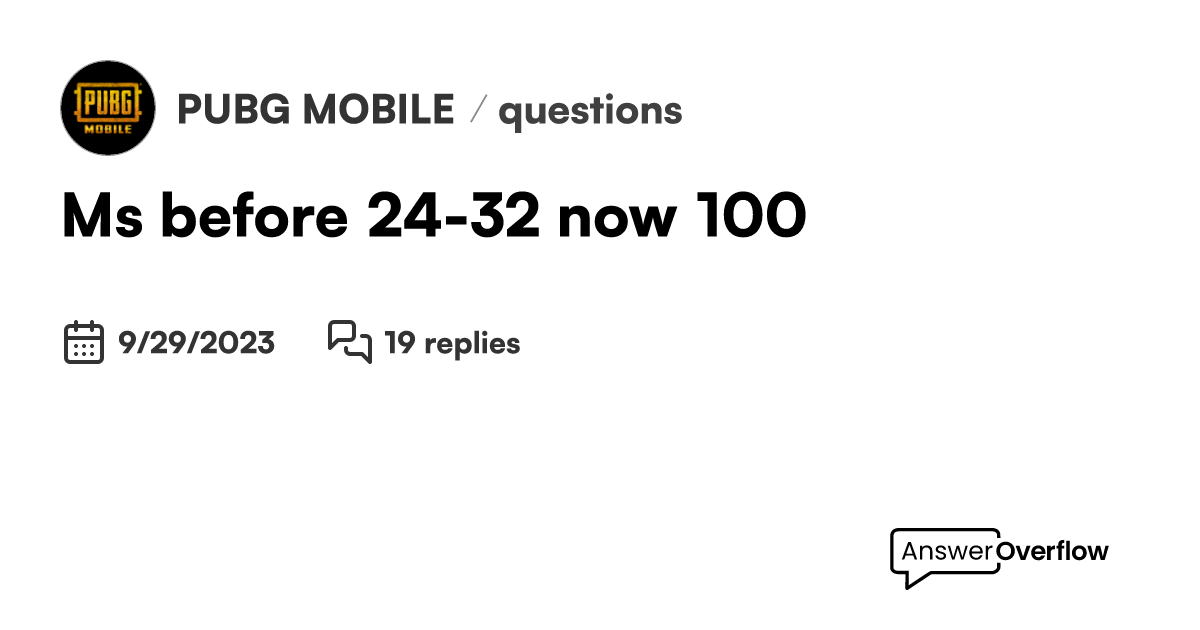 Ms before 24-32 now 100+++ - PUBG MOBILE