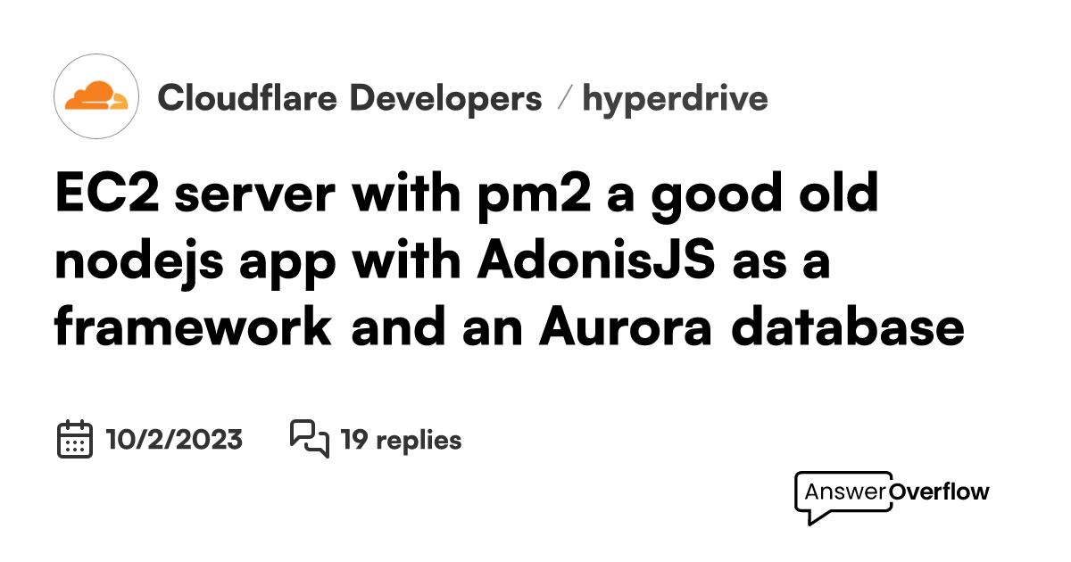 EC2 server with pm2, a good old nodejs app with AdonisJS as a framework and an Aurora database ...