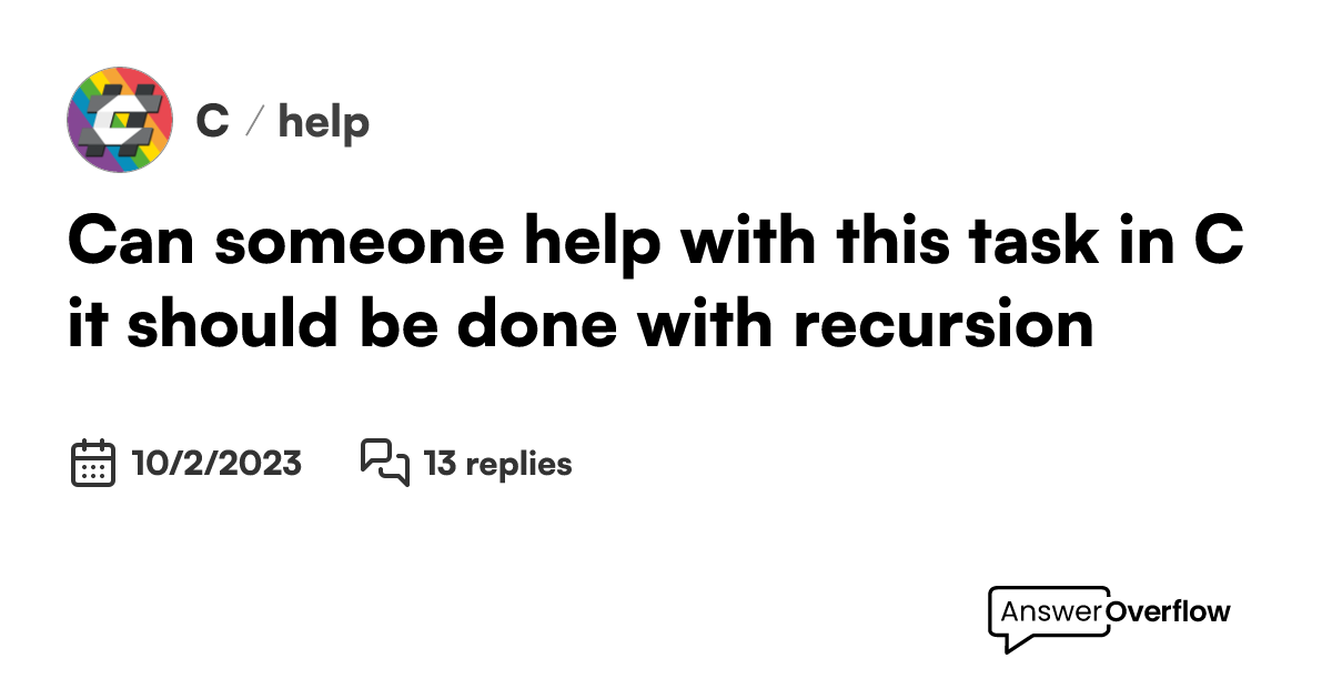 Can someone help with this task in C#, it should be done with recursion ...